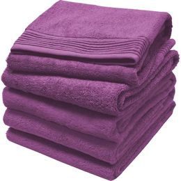 Primera Handtuch &raquo;Premium&laquo; mit einer eleganten Chenille-Bord&uuml;re lila Walkfrottier, Obermaterial: 100% Baumwolle B/L: 50cmx100cm, 2 Stk., Walkfrottier