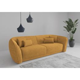 Sit & More sit&more Big-Sofa &raquo;Neapel&laquo; gelb 100% Polyester B/H/T: 290cm x 86cm x 121cm, Flachgewebe, ohne Kissen