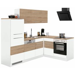 KOCHSTATION Winkelk&uuml;che &raquo;KS-Trient&laquo; Stellbreite 230x170 cm, wahlweise mit E-Ger&auml;ten, mit Arbeitsplatte wei&szlig; B/H/T: 230cm x 60cm, ohne E-Ger&auml;te