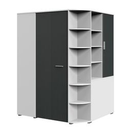 wimex Eckkleiderschrank &raquo;Joker&laquo; begehbarer Kleiderschrank, Garderobe, Eckl&ouml;sung wei&szlig; B/H/T: 124cm x 198cm x 148cm