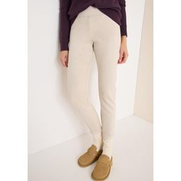 Cecil Damen Leggings Velourleggins mit elastischem Bund beige XXL (46), N-Gr