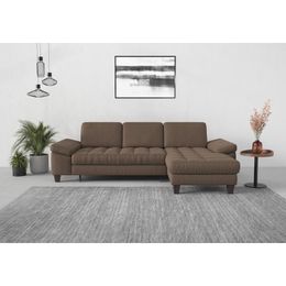 Sit & More sit&more Ecksofa &raquo;Westham L-Form&laquo; Recamiere, mit oder ohne Schlaffunktion, Bettkasten, F&uuml;&szlig;e wengefarben braun 100% Polyester B/H/T: 275cm x 88cm x 