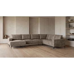OTTO home Wohnlandschaft &raquo;OLAND Luxus-Microfaser U-Form, XXL, B: 342 cm, Skandi-Design&laquo; Skandi-Design in Struktur, Flachgewebe, Luxus-Microfaser, 