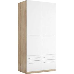 Priess Kleiderschrank &raquo;Schrank Garderobe W&auml;scheschrank Barcelona in 5 Breiten&laquo; viel Stauraum, ger&auml;umige Schubk&auml;sten, mit Spiegel, MADE IN GERMANY wei&szlig;