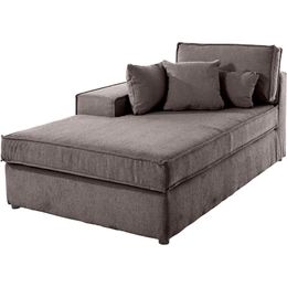 OTTO home Ottomane &raquo;Florid&laquo; einzeln stellbar oder als Teil eines Modulsofas, auch in Cord grau Baumwollmix (60% Baumwolle/40% Leinen);Struktur fein (