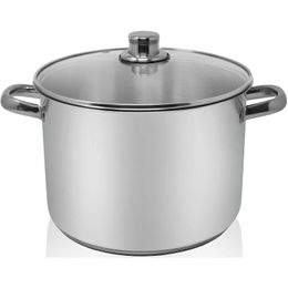 Kr&uuml;ger Kochtopf Edelstahl silber 12 l + &Oslash; 28cm + H&ouml;he 20cm