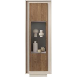 Home Affaire Vitrine &raquo;Sky, B/H 67/197 cm, Vitrinenschrank/Standvitrine/Glasvitrine, 1 T&uuml;r&laquo; Softclosing, Korpus & Front 22 mm stark, Rahmen-Optik braun