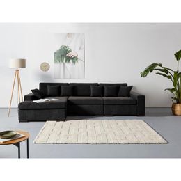 Home Affaire Ottomane &raquo;Skara L-Form&laquo; Lounge-Sofa mit Federkernpolsterung, in vielen Bezugsvarianten grau 100% Polyester B/H/T: 310cm x 86cm x 100cm, 