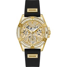 Guess Damen Multifunktionsuhr &raquo;QUEEN&laquo; Armbanduhr, Quarzuhr, Damenuhr gold Einheitsgr&ouml;&szlig;e