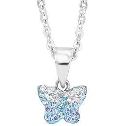Amor Damen Kette mit Anh&auml;nger &raquo;Schmetterling&laquo; mit Preciosa Crystal blau Silber 925 (Sterlingsilber), L: 38