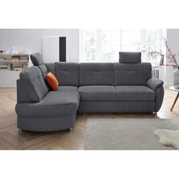 Sit & More sit&more Ecksofa &raquo;Sonoma L-Form&laquo; wahlweise mit Schlaffunktion und Bettkasten grau Kunstleder SOFTLUX ;Luxus-Microfaser ALTARA NUBUCK (100% Polyester);