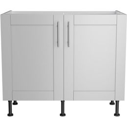 OPTIFIT Sp&uuml;lenschrank &raquo;Ahus&laquo; Breite 100 cm grau hellgrau, B/H/T: 100cm x 87cm x 58,4cm, T&uuml;ren: 2 Stk.
