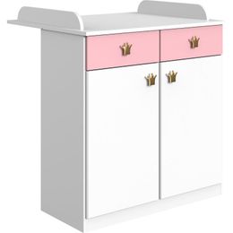 wimex Wickelkommode &raquo;Cindy2&laquo; bis 60 kg umbauf&auml;hig zur Kommode 91 cm rosa Holzwerkstoff B/H/T: 91cm x 101cm x 75cm