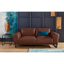 W.Schillig 2-Sitzer &raquo;montanaa Designsofa mit erstklassigem Sitzkomfort, Federkern&laquo; mit Metallkufen in Schwarz pulverbeschichtet, Breite 192 cm braun B