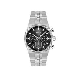 BOSS Herren BOSS Chronograph &raquo;CANDOR PRIME&laquo; Quarzuhr, Armbanduhr, Herrenuhr, Edelstahlarmband, analog, Tag silber Einheitsgr&ouml;&szlig;e