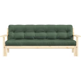 Karup Design Schlafsofa &raquo;Unwind&laquo; Mit Holzstruktur, inkl. Futonmatratze, Liegefl&auml;che 130x190 cm gr&uuml;n B/H/T: 190cm x 14cm x 92cm, Baumwollmix