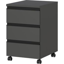Germania Rollcontainer &raquo;Lemont&laquo; mit feststellbaren Laufrollen grau Holzwerkstoff B/H/T: 40cm x 63cm x 50cm