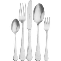 Besteck-Set &raquo;Rossini&laquo; Vintage-Look, Stone washed, inkl. Klappetui silber Edelstahl 18/10 30 Stk.