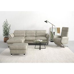 Sit & More sit&more Ecksofa &raquo;Grenoble L-Form mit Federkern&laquo; wahlweise mit Schlaffunktion, Bettkasten, Arm- und Kopfteilverstellung grau B/H/T: 251cm x 85cm x 