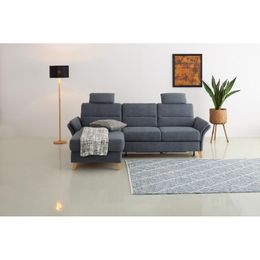 OTTO home Ecksofa &raquo;Westerland L-Form&laquo; Federkern-Polsterung, wahlweise mit Schlaffunktion, Bettkasten blau 100% Polyester B/H/T: 252cm x 90cm x 162cm, 