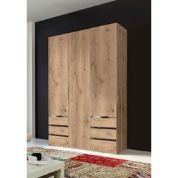 wimex Kleiderschrank &raquo;Level by fresh to go&laquo; mit Schubladen braun B/H/T: 150cm x 216cm x 58cm, T&uuml;ren: 3 Stk.