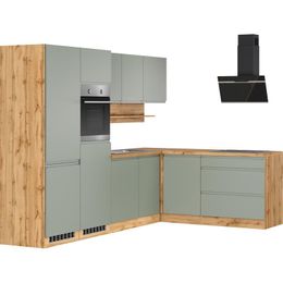 KOCHSTATION Winkelk&uuml;che &raquo;KS-Virginia,neu in verbesserter Ausf&uuml;hrung&laquo; Arbeitsplatte 38 mm stark, Stauraum, Softclose, Stellbreite 290/180 cm, Soft-