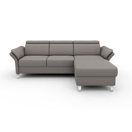 Sit & More sit&more Ecksofa &raquo;Vincenzo L-Form&laquo; inklusive Kopfteilverstellung, optional Schlaffunktion & Bettkasten grau B/H/T: 252cm x 84cm x 165cm, Luxus-