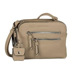 Tom Tailor Damen Tom Tailor Umh&auml;ngetasche &raquo;Winona&laquo; aus weichem Lederimtiat mit praktischen Formaten beige B/H/T: 23,5cm x 16cm x 5cm