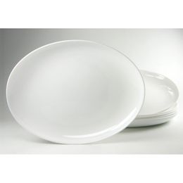 Luminarc Barbecueteller &raquo;Essteller&laquo; Teller Set f&uuml;r 6 Personen, wei&szlig;, Glas, ovale Form wei&szlig; Glas 33cm