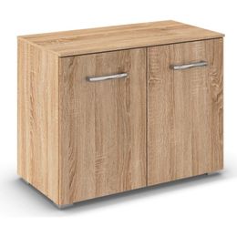 Rauch Kommode &raquo;Gamma&laquo; Breite 80 cm / H&ouml;he 61 cm, verschiedene Griffvarianten/-Farben, mit 2 T&uuml;ren, verstellbaren B&ouml;den und viel Stauraum MADE IN 