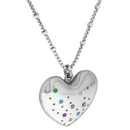 Firetti Damen Kette mit Anh&auml;nger &raquo;Schmuck Geschenk Silber 925 Halsschmuck Halskette Venezianer Herz&laquo; mit Zirkonia (synth.) bunt Silber 925 (