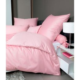 Janine Bettw&auml;sche &raquo;Colors&laquo; 3 Stk. feinf&auml;dige uni Bettw&auml;sche f&uuml;r alle Jahreszeiten, Markenrei&szlig;verschluss rosa Mako-Satin, Obermaterial: 100% Baumwolle B/L: 