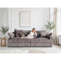 Home Affaire Big-Sofa &raquo;Casa XL, B: 190 cm&laquo; 4 Zierkissen, Mega-Sofa, in Cord oder Chenille-Struktur, Federkern grau 100% Polyester B/H/T: 190cm x 123cm