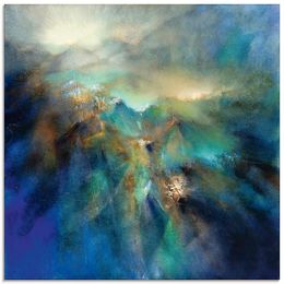 Artland Glasbild &raquo;&Uuml;ber allen Gipfeln&laquo; Landschaften 1 Stk. tlg. in verschiedenen Gr&ouml;&szlig;en blau B/H/T: 50cm x 50cm, Glasbild Landschaften quadratisch, 1 Stk.