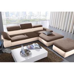Sit & More sit&more Ecksofa &raquo;Valantine L-Form, B: 286 cm&laquo; mit Arm- & Kopfteilverstellung, optional mit Schlaffunktion braun 100% Polyester;Luxus-Kunstleder/