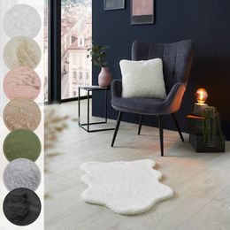 LUXOR living Fellteppich &raquo;Novara&laquo; fellf&ouml;rmig 30 mm H&ouml;he Kunstfell, weiche Kaninchenfell-Haptik, waschbar, auch als 2er Set wei&szlig; Kunstfaser B : 55cm 2 