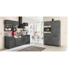 KOCHSTATION K&uuml;chenzeile &raquo;KS-Tulsa&laquo; ohne E-Ger&auml;te, Breite 350 cm, schwarze Metallgriffe, MDF Fronten bunt B/H/T: 350cm x 60cm