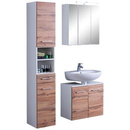 Welltime Badm&ouml;bel-Set &raquo;Avignon&laquo; 3 Stk. tlg. wei&szlig; Holzwerkstoff B/H/T: 90cmcm x 200cmcm x 35cmcm