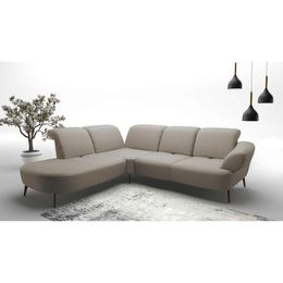 Sit & More sit&more Ecksofa &raquo;Dance, L-Form, inkl. Sitztiefenverstellung&laquo; inkl. Click&Seat, optional mit Kopfteilverstellung grau 95%Polyester 5%Polyamid B/H/T: 