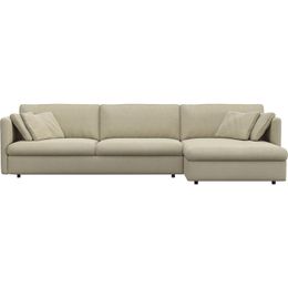 FLEXLUX Ecksofa &raquo;Lovane&laquo; Weich & anschmiegsam, gro&szlig;e Sitztiefe auf Kaltschaum, Dekokissen inkl. beige 100% Polyester B/H/T: 323cm x 84cm x 183cm, 