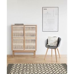 WOODMAN Highboard &raquo;Lidia&laquo; Stauraumschrank, T&uuml;renfronten aus geflochtenem Hanfseil, Breite 90 cm braun B/H/T: 90cm x 122cm x 45cm