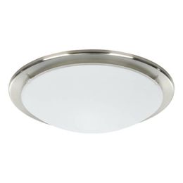 Eglo Deckenleuchte &raquo;PLANET Deckenlampe, silber, wei&szlig;es satiniertes Glas, K&uuml;chenlampe, E27&laquo; E27 1 Stk. Wohnzimmerlampe, Flurlampe, Esszimmer, B&uuml;ro, 