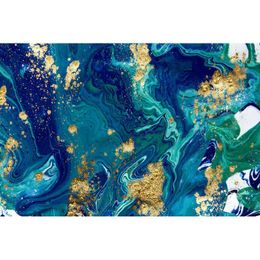 queence Acrylglasbild &raquo;Achat - Wandbild - Glasbild - Acrylbild - mit Aufh&auml;ngesystem&laquo; Abstrakt Kunst Marmor Goldveredelung, Handgearbeitet, Gerahmt, 