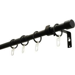 Gardinia Gardinenstange &raquo;Set Metall&laquo; &Oslash; 19 mm 1 l&auml;ufig-l&auml;ufig ausziehbar 1-Lauf schwarz Aluminium L: 120cm - 190cm &Oslash; 19mm, 1 Stk., 1 l&auml;ufig