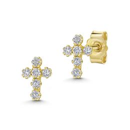 Firetti Damen Paar Ohrstecker &raquo;Schmuck Geschenk Gold 333 Ohrschmuck Goldohrschmuck Kreuz&laquo; Made in Germany - mit Zirkonia (synth.) gold Gelbgold 333
