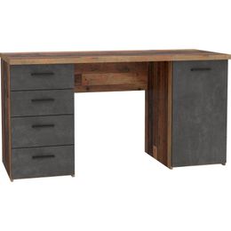 FORTE Schreibtisch &raquo;Netta&laquo; Breite 145 cm, mit Schubladen grau B/H/T: 145cm x 76,3cm x 60cm