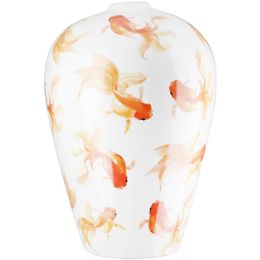 Gilde Tischvase &raquo;Vase bauchig Neon wei&szlig; H. 30 cm&laquo; wei&szlig; Keramik B/H/T: 20cm x 30cm x 20cm &Oslash; 20cm