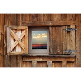 papermoon Fototapete &raquo;Scheunenfenster&laquo; bunt Vlies B/L: 3m x 2,2m, Rollen: 1