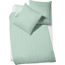Fleuresse Bettw&auml;sche &raquo;Jade&laquo; 2 Stk. mit dezentem Muster gr&uuml;n Mako-Damast, Obermaterial: 100% Baumwolle B/L: 155cm x 200cm, 1 Stk., 1 Stk., Mako-Damast,