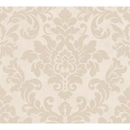 Livingwalls living walls Vliestapete &raquo;Trendwall mit Ornamenten barock&laquo; Barock gemustert ornamental leicht strukturiert Glitzertapete Ornament Tapete Barock 